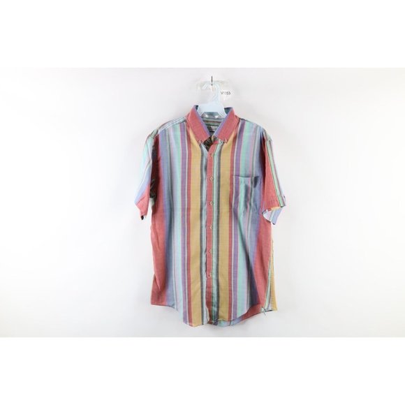 Vintage | Shirts | Vintage 9s Streetwear Large Fitted Rainbow Striped ...
